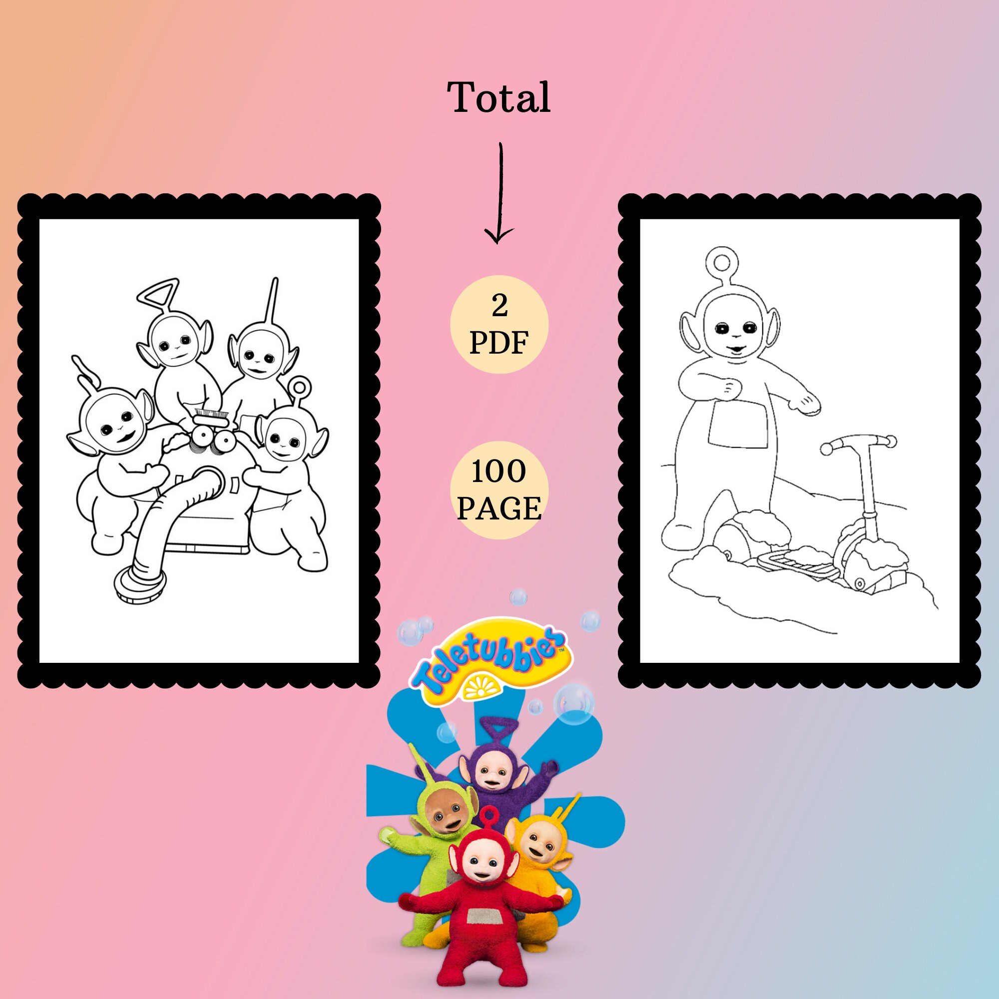 Teletubbies Coloring Book Teletubbies Printable Book - Etsy