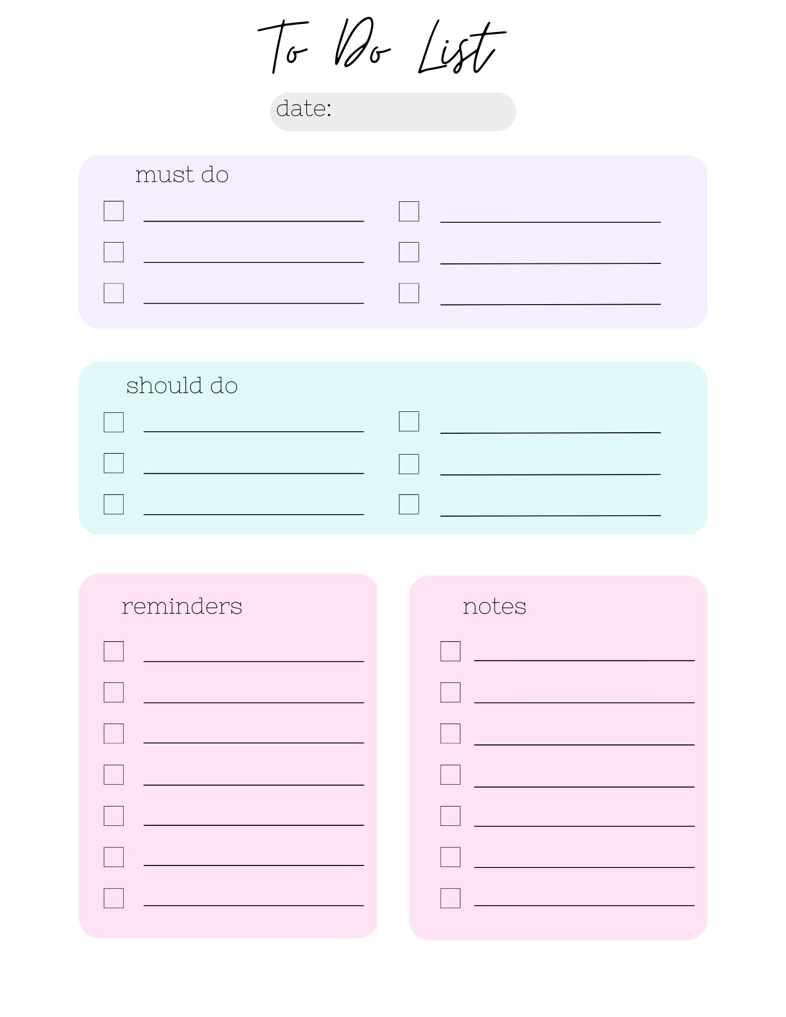 Minimal To-do List Pastel - Etsy
