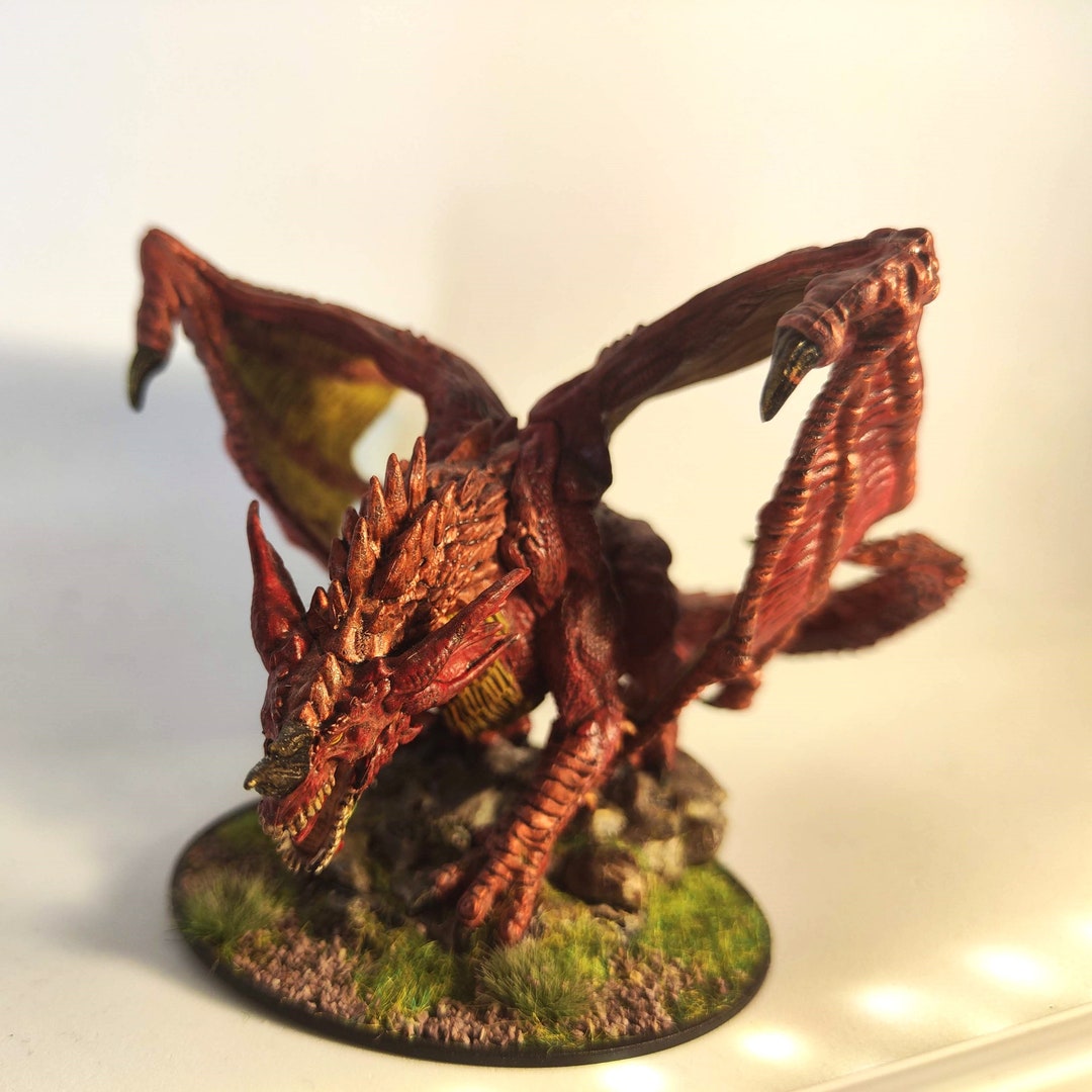 Hand Painted Red Dragon - Etsy