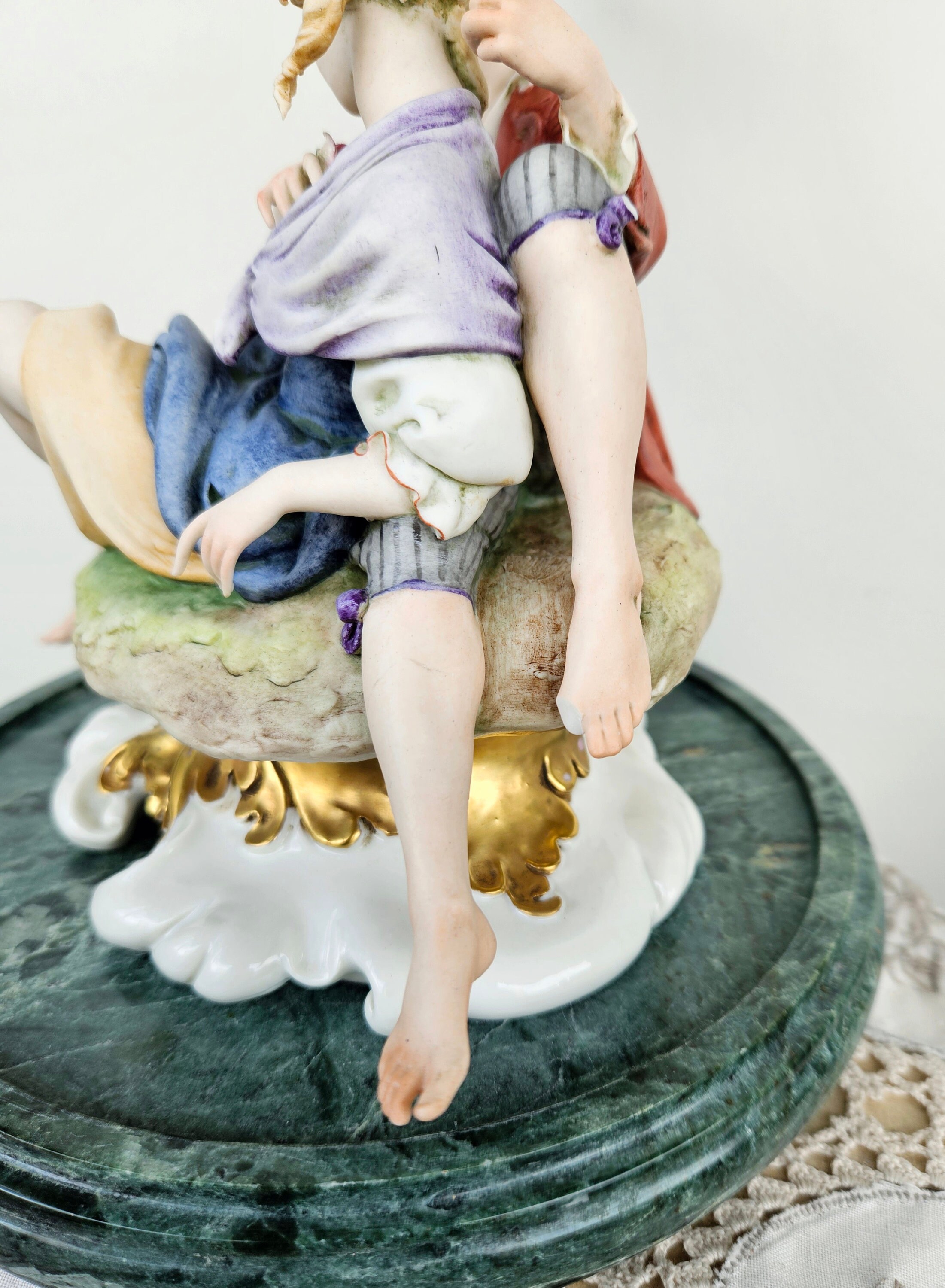 Capodimonte Vintage Porcelain Figurine Giuseppe Cappe G Calle Couple in ...