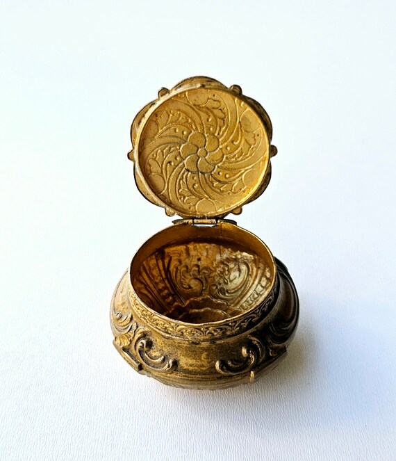 Antique Bronze French Pill / Trinket Box Cloisonne En… - Gem