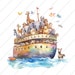 Watercolor Noah's Ark, Digital Clipart, Sublimation, Digital Download ...