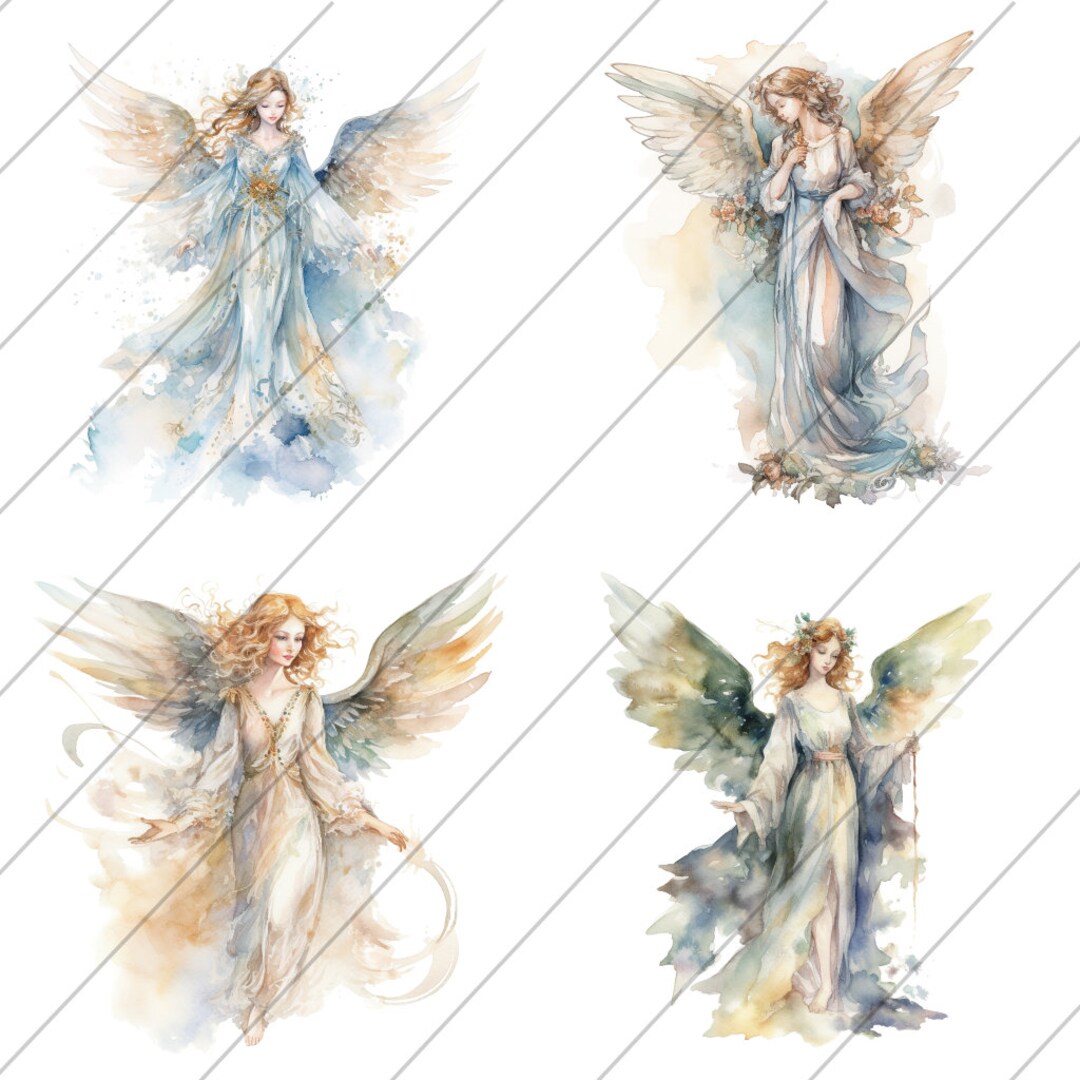 Watercolor Female Angel PNG, Clipart, Card Making, Scrapbook, Printable ...