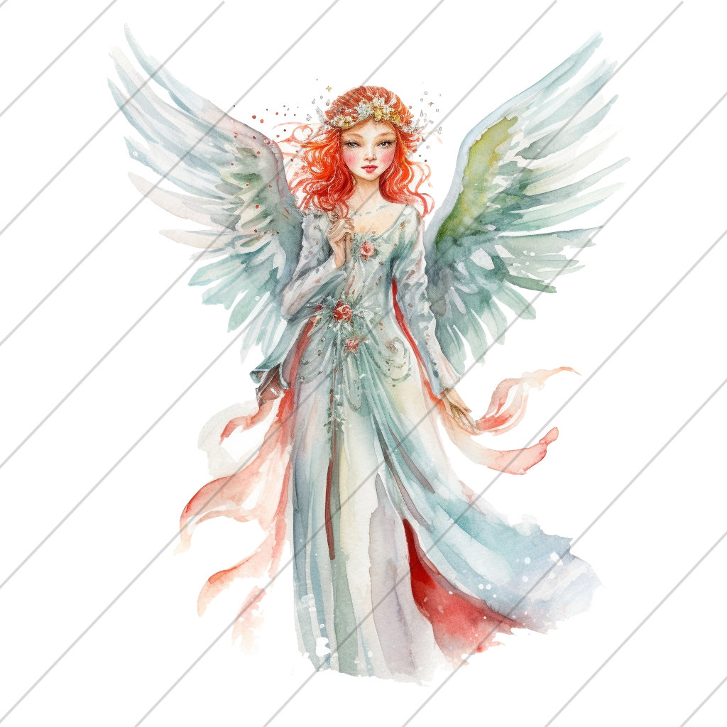 Watercolor Female Angel PNG Clipart Card Making Scrapbook - Etsy