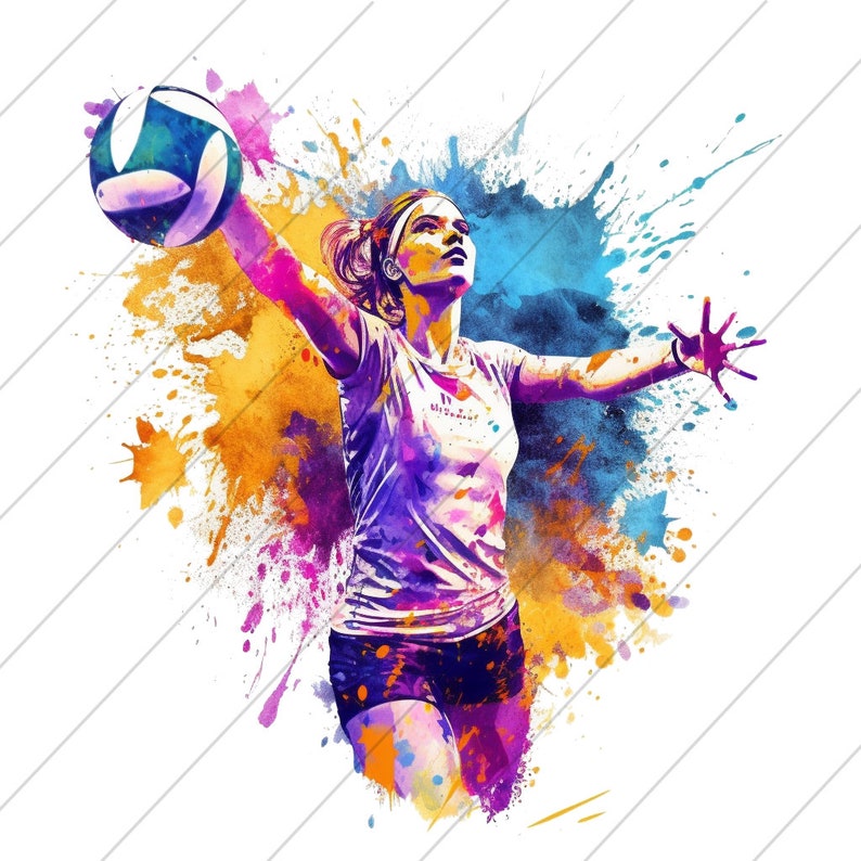 Woman With Volleyball Splash Clipart SVG Pictures - Etsy Australia