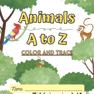 Kids Animals Color and Trace alphabet - Etsy