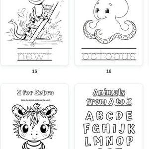 Kids Animals Color and Trace alphabet - Etsy