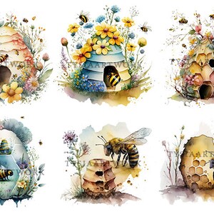 Watercolor Honey Bee, Bee Clipart, Bee PNG, Bee Art, Bee, Digital Bee ...
