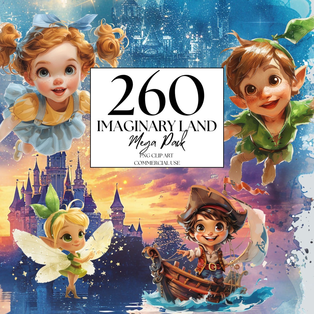 Imaginary Land Clipart, Watercolor Fairy Clipart, Fantasy Clipart for Digital Download, Dream ...