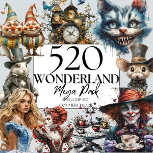 Alice Clipart Wonderland Clipart, PNG, Woodland Clipart Watercolor ...