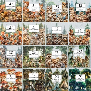 Boho Woodland Animals Watercolor Clipart Bundle | Card Making | Cute ...