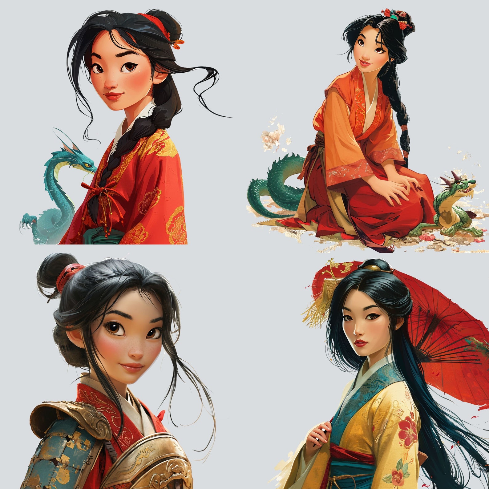 Asian Princess Clipart Pack, PNG Clipart With Full Commercial Use ...