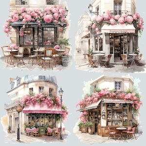 Pink Paris Clipart, PNG Watercolor Romantic Paris Clipart, French ...