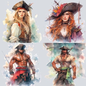 Pirate Clipart Watercolor Pirate Clipart Bundle, Pirate Ship Clipart ...