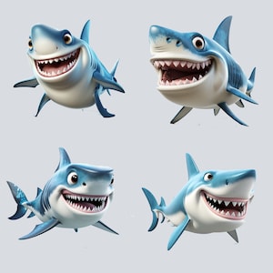 Shark Clipart Cute Shark PNG Under the Sea Clipart Ocean Clipart ...