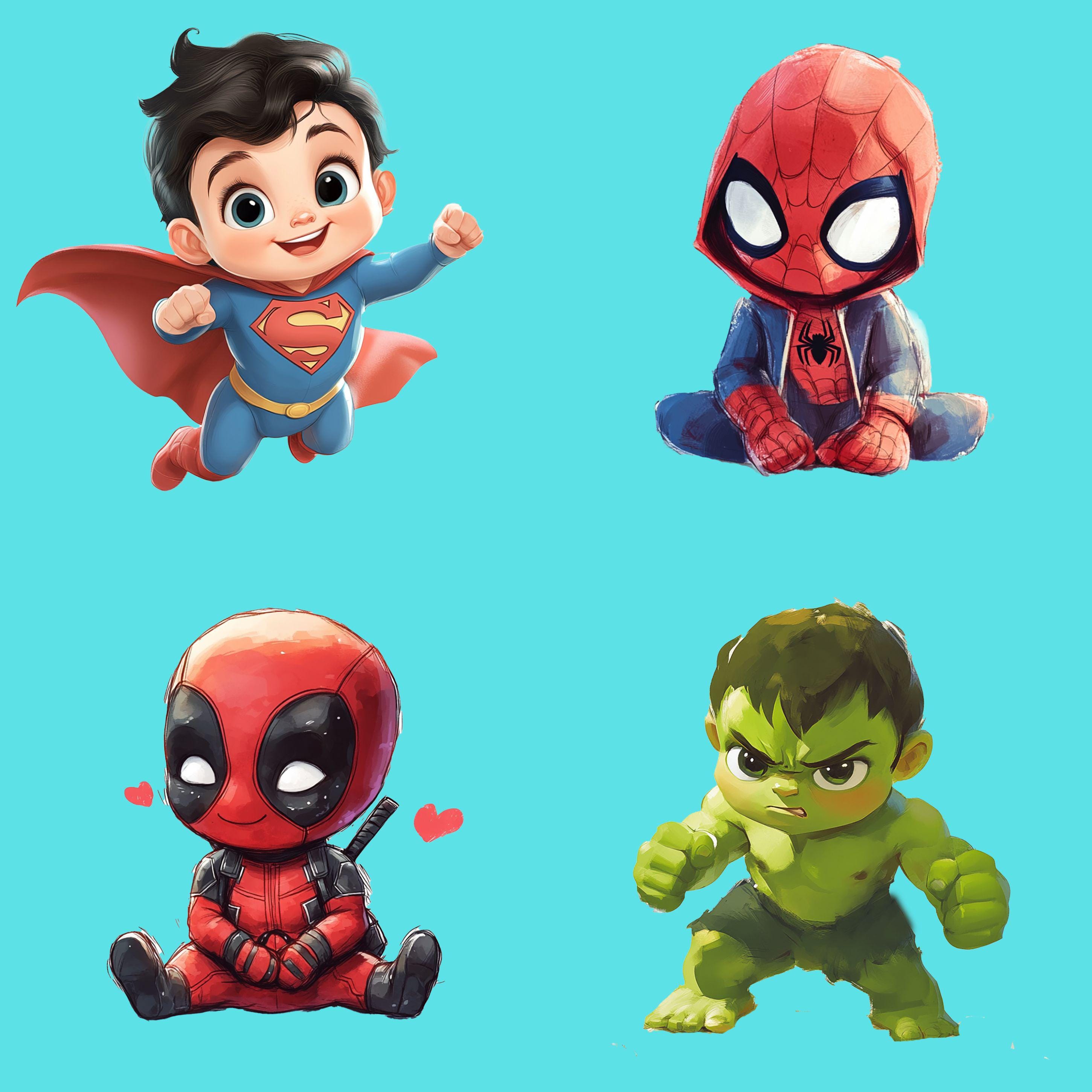 Baby Heroes Clipart, Baby Super Hero Clipart, Super Heroes Baby Clipart ...
