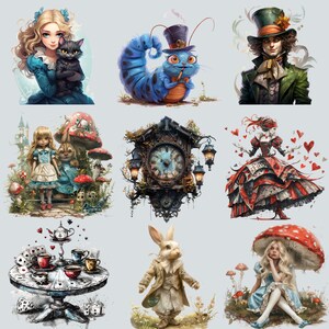 Alice Clipart Wonderland Clipart, PNG, Commercial Use, Watercolor ...