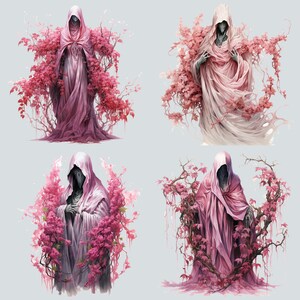 Pink Ivy Wraith Clipart, PNG, Full Commercial Use, Watercolor Fantasy ...