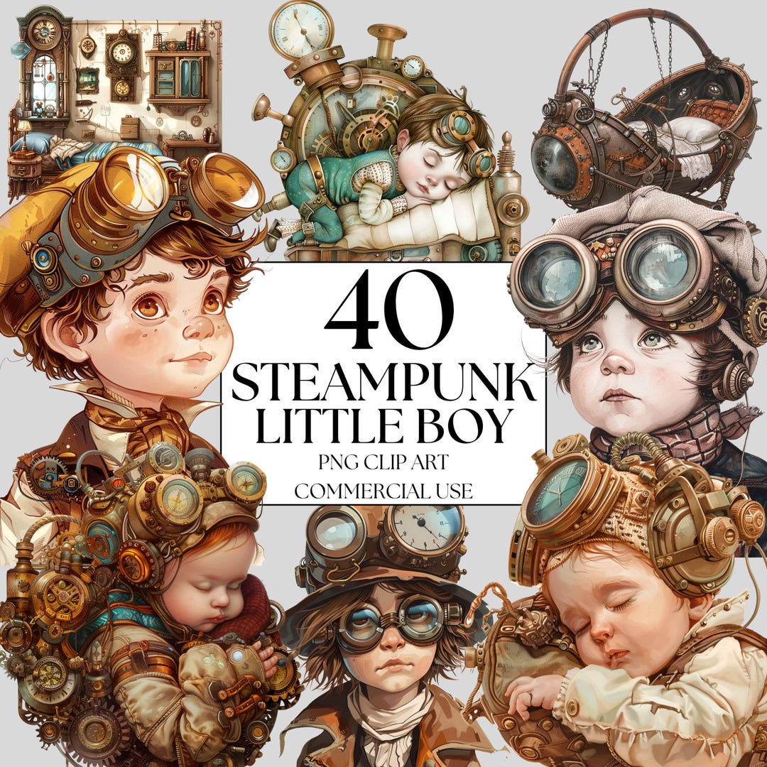 Steampunk Kid Clipart 40 PNG Fantasy Steampunk Clipart Boy Clipart ...