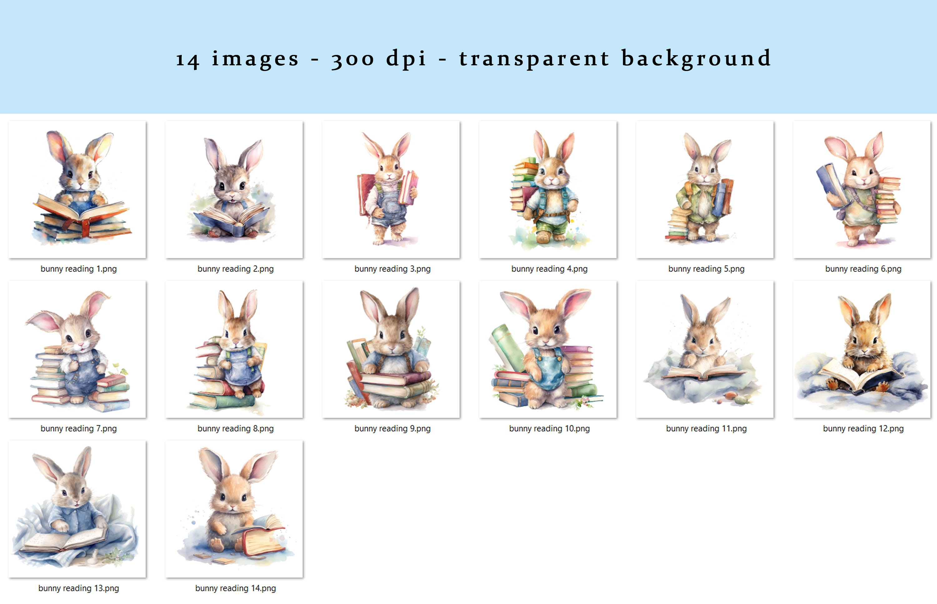 Baby Bunny Clipart, Cute Bunny Clipart, Bunny Print, Commercial Use ...