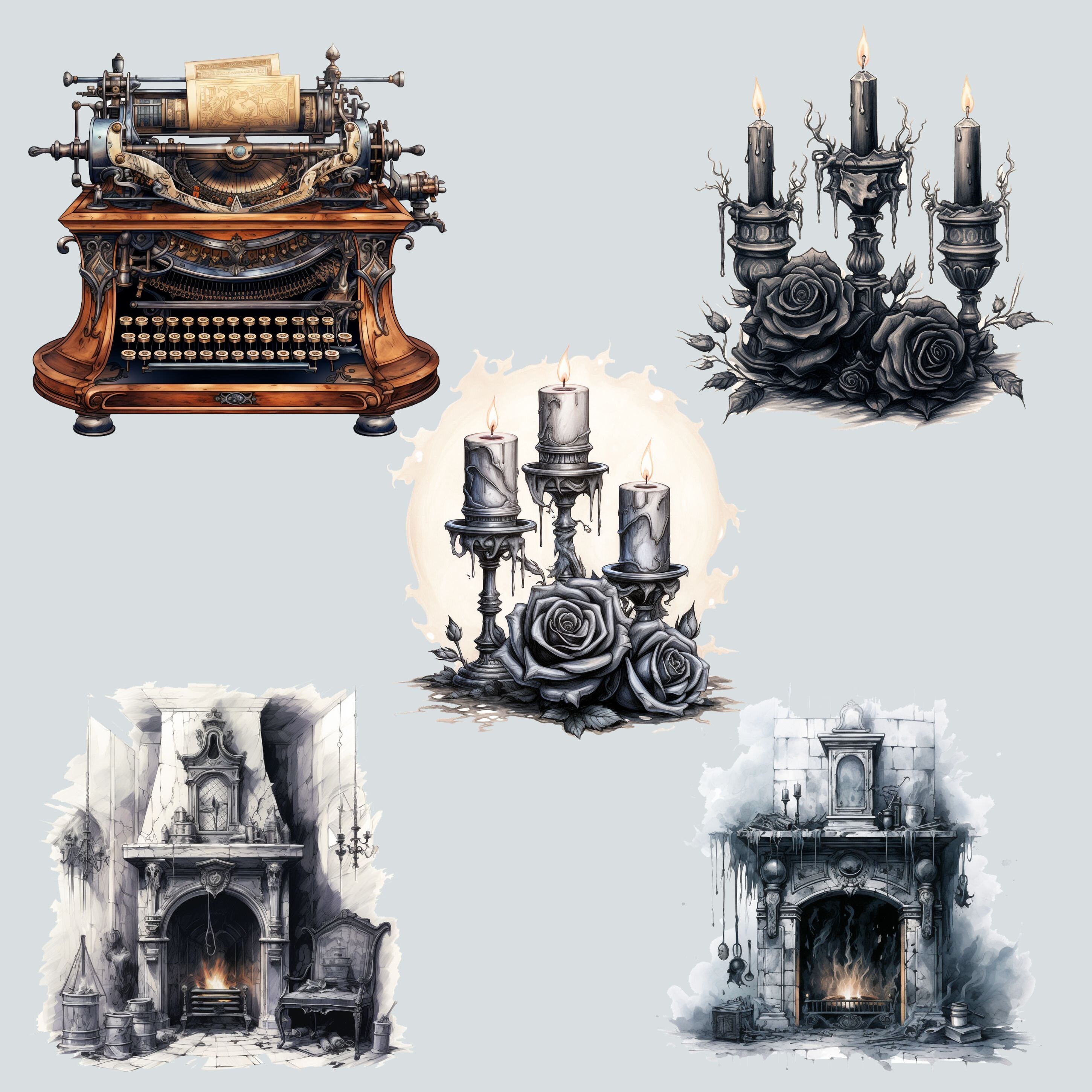 Haunted Mansion Clipart Horror Clipart Halloween Clipart - Etsy