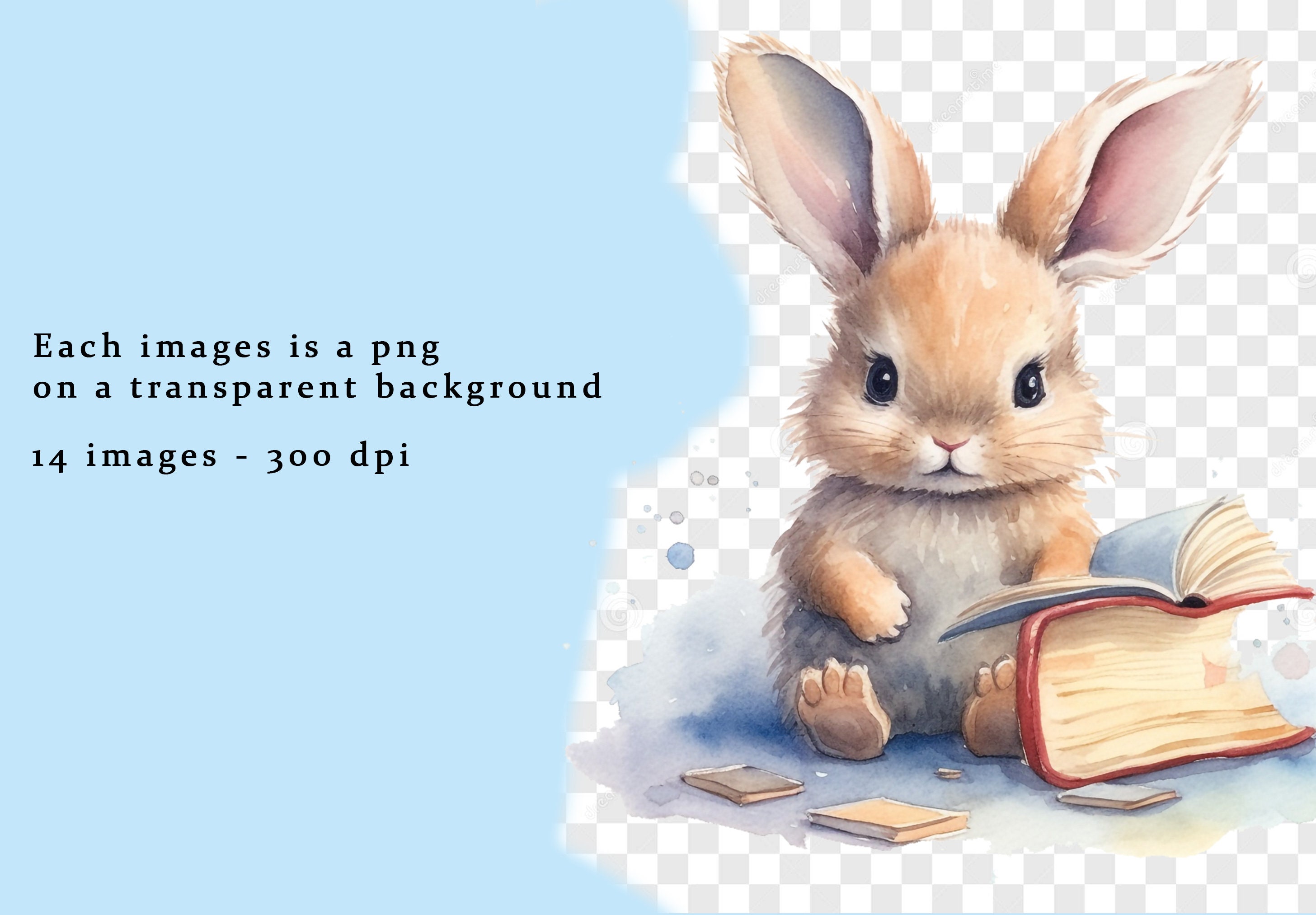 Baby Bunny Clipart, Cute Bunny Clipart, Bunny Print, Commercial Use ...