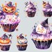 Halloween Cupcake Clipart Pumpkin Cupcake Watercolor Clipart Skull ...