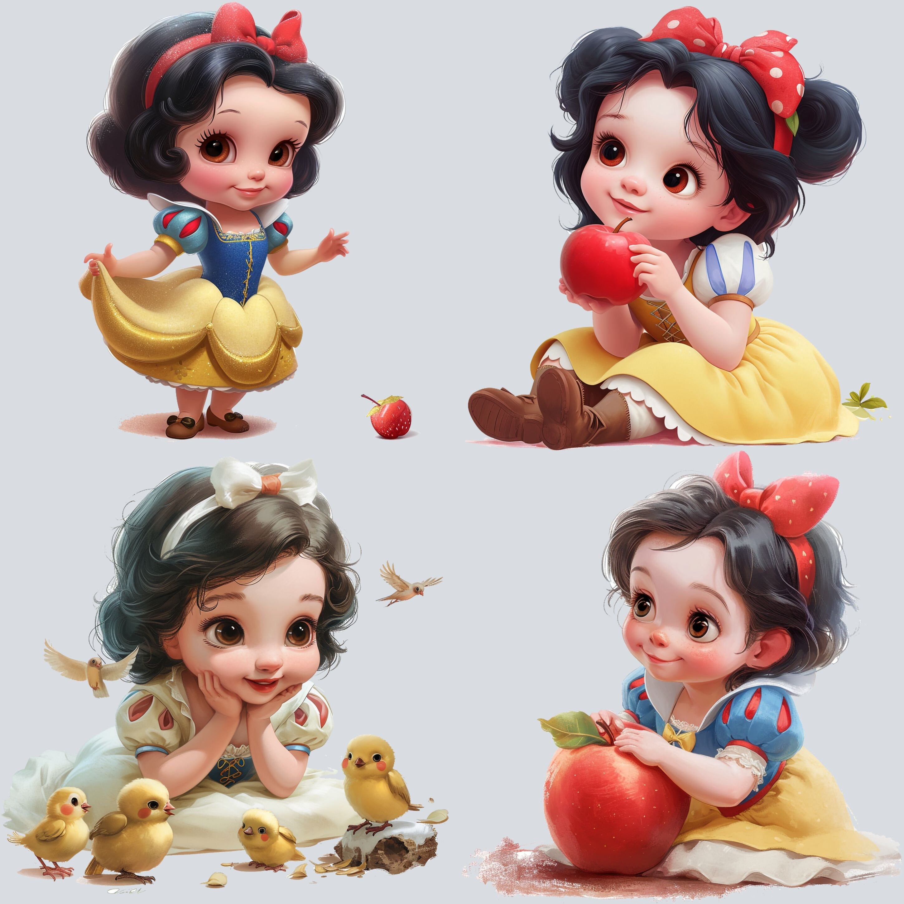 Baby Red Apple Princess Clipart Commercial Use Instant Download ...