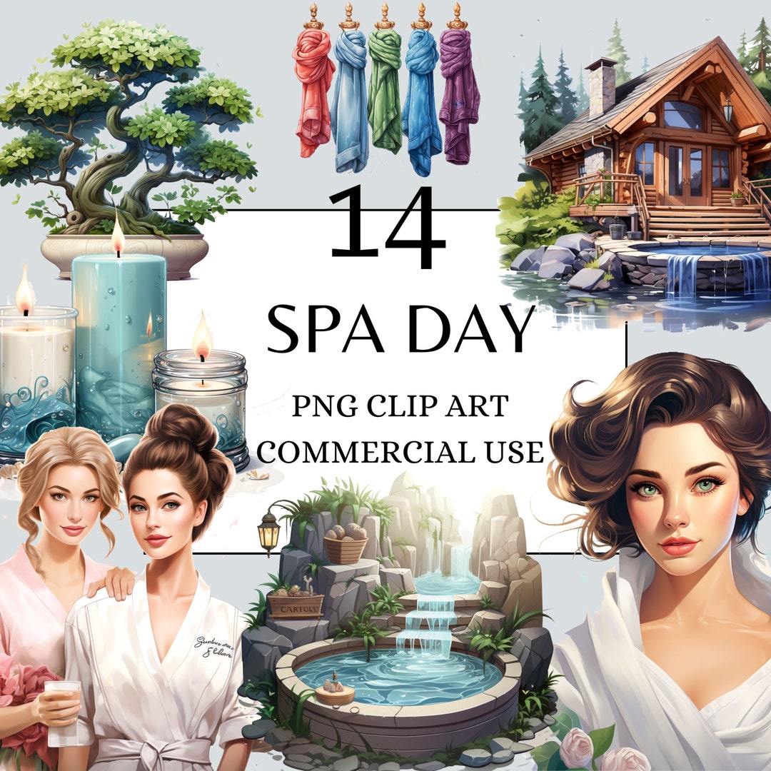 Spa Day Clipart Cozy Cabin Spa Clipart, Cottagecore Clipart Selfcare ...