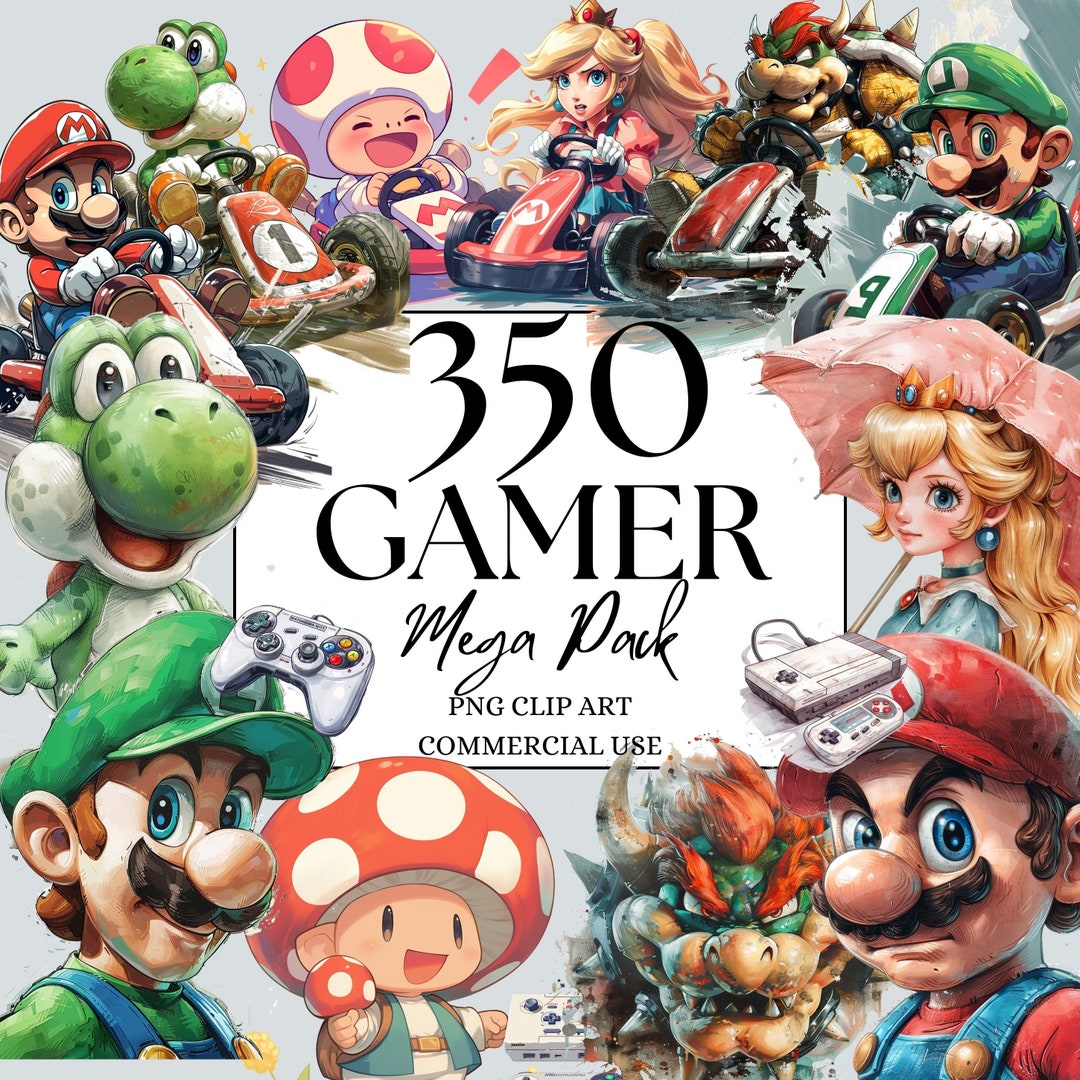 Gamer Clipart, Gamer Party Mega Pack of 350+ PNG With Transparent ...
