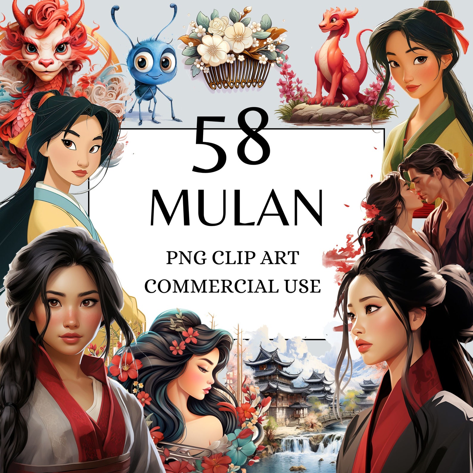 Asian Princess Clipart Pack, PNG Clipart With Full Commercial Use ...