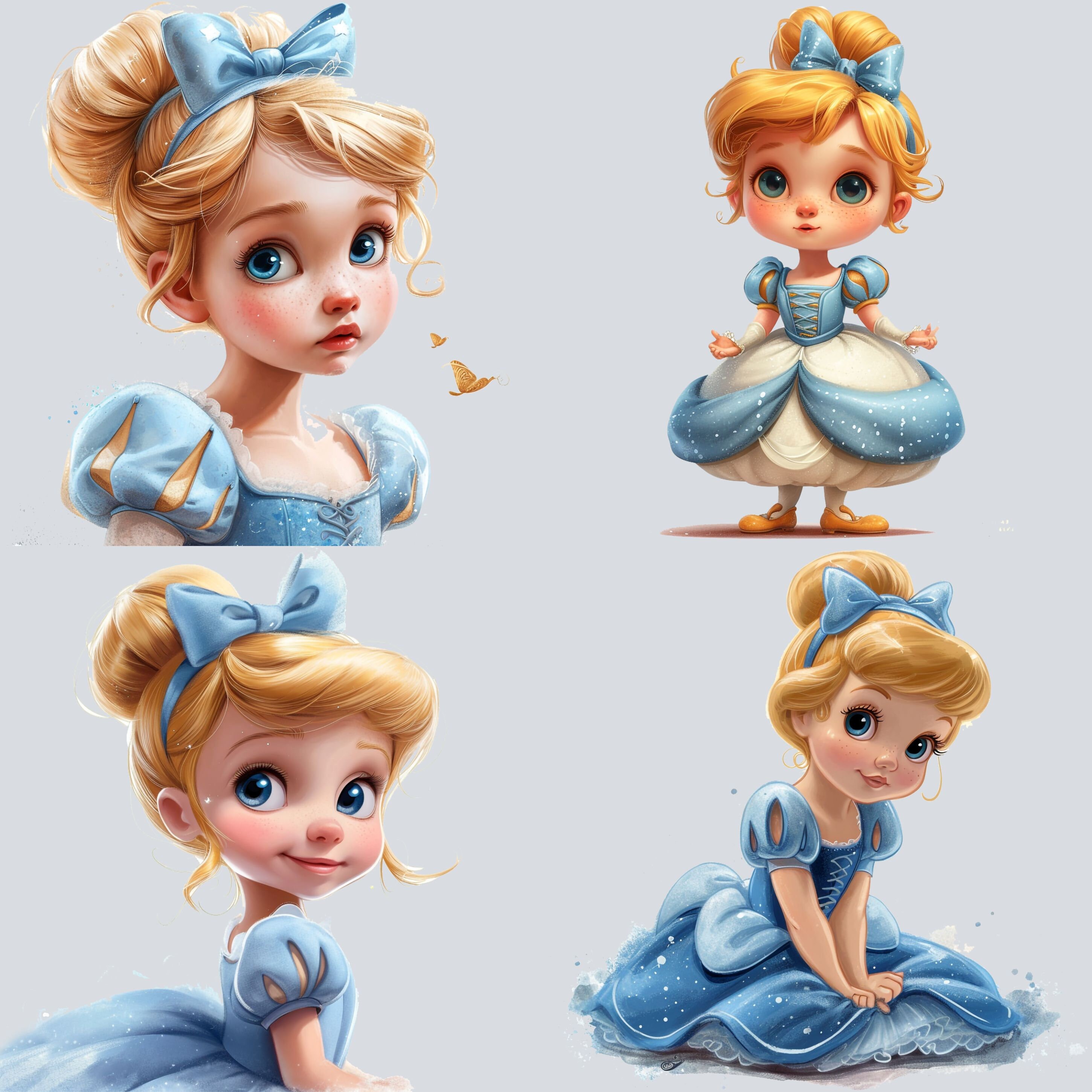 Baby Princess Clipart, PNG, Commercial Use, Watercolor Fantasy Princess ...