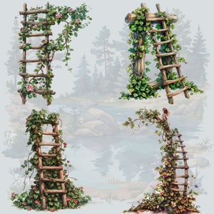 Ivy Ladder Clipart, Enchanted Forest Clipart, Fairy Forest Clipart ...