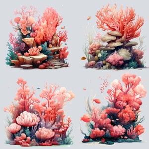 Seabed Clipart Under the Sea Watercolor Ocean Nautical Clipart PNG ...