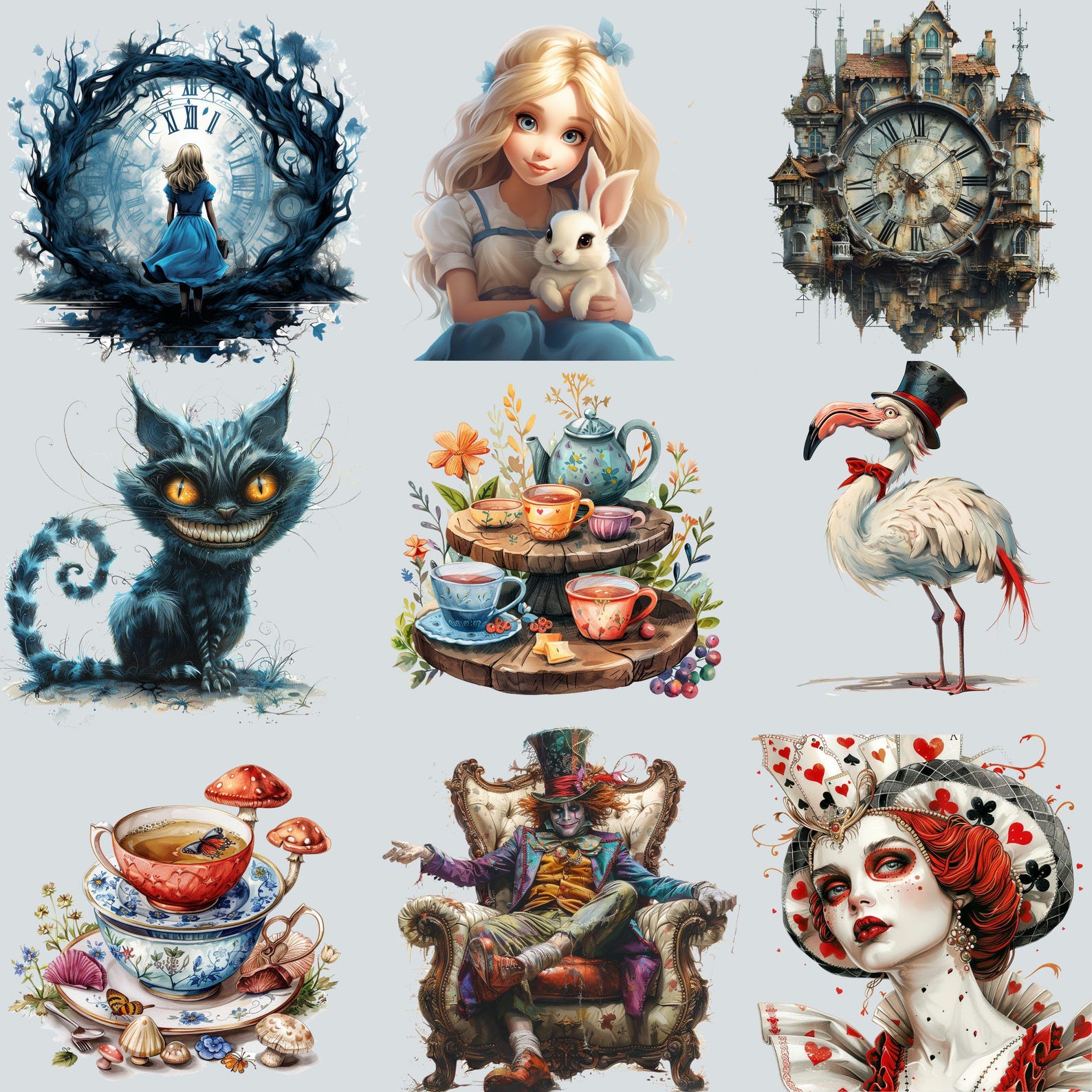Alice Clipart Wonderland Clipart, PNG, Woodland Clipart Watercolor ...