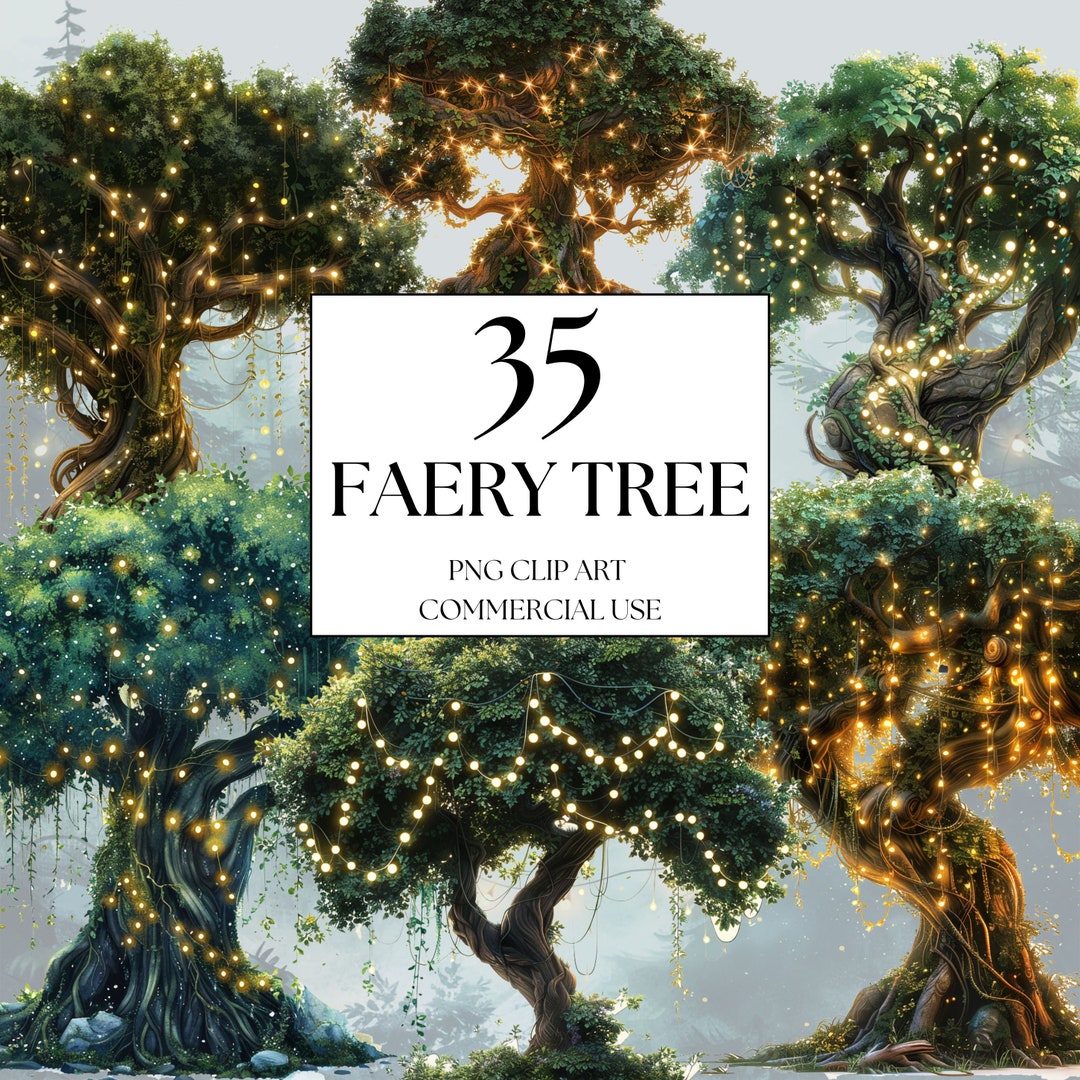 Fairy Tree Clipart, Enchanted Forest Clipart, Faery Tree Clipart ...