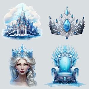 Ice Princess Clipart, PNG, Full Commercial Use, Watercolor Fantasy ...