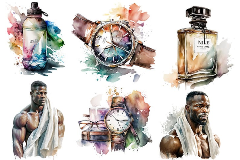 Masculine Selfcare Clipart Skincare Routine Clipart Sport Man - Etsy