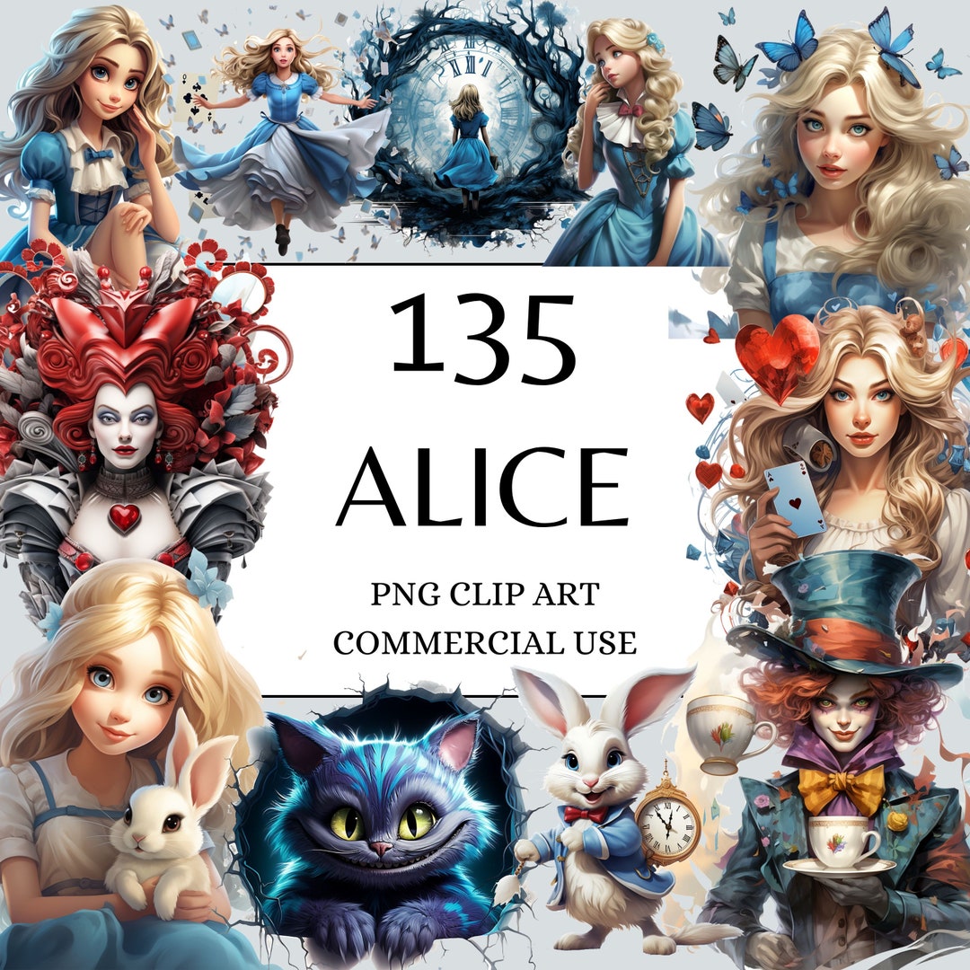 Alice Clipart Wonderland Clipart, PNG, Commercial Use, Watercolor ...