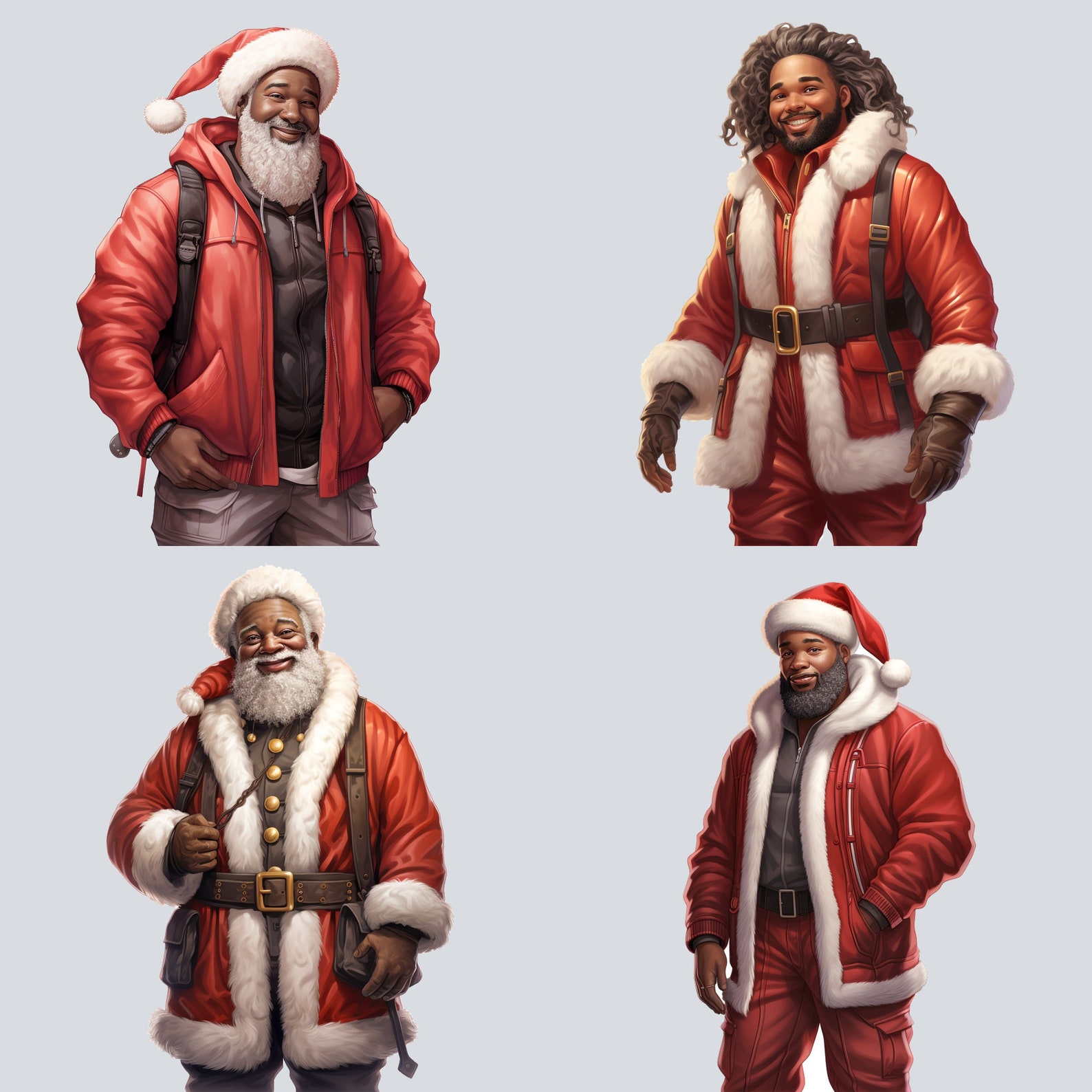 African American Santa Clipart, Black Santa Clipart, Santa Claus ...