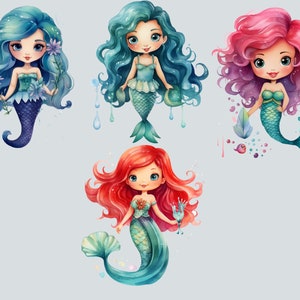 Mermaid Clipart, Fairy Tale, Magical Fantasy Clip Art, Nursery Decor ...