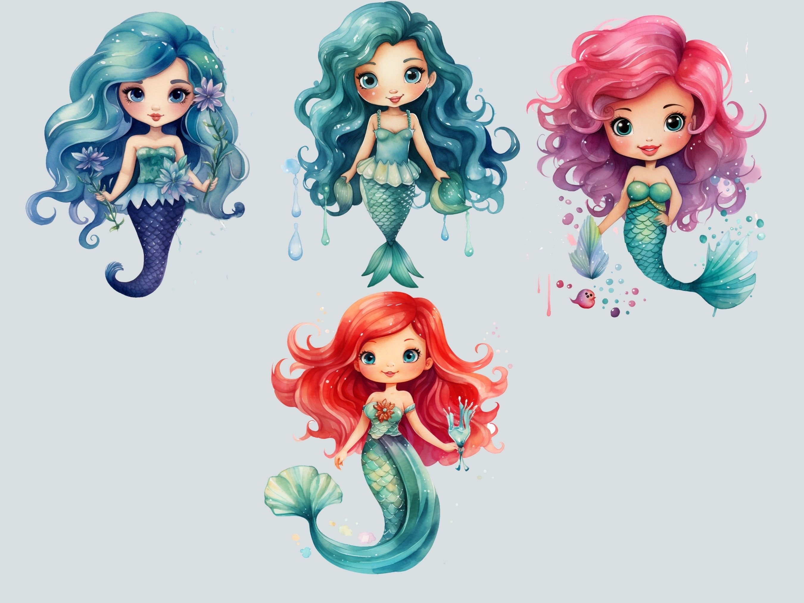 Mermaid Clipart Fairy Tale Magical Fantasy Clip Art Nursery - Etsy