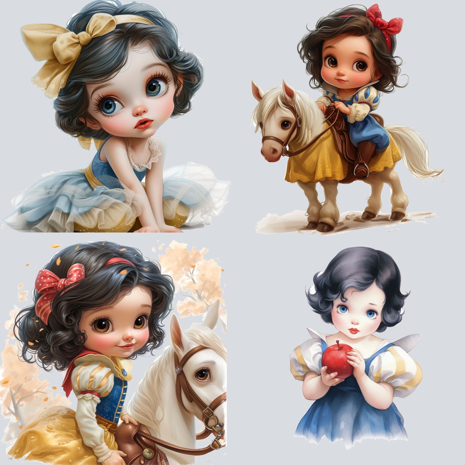 Baby Red Apple Princess Clipart Commercial Use Instant Download ...