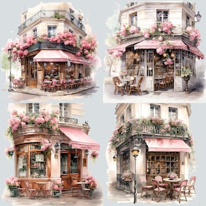 Pink Paris Clipart, PNG Watercolor Romantic Paris Clipart, French ...
