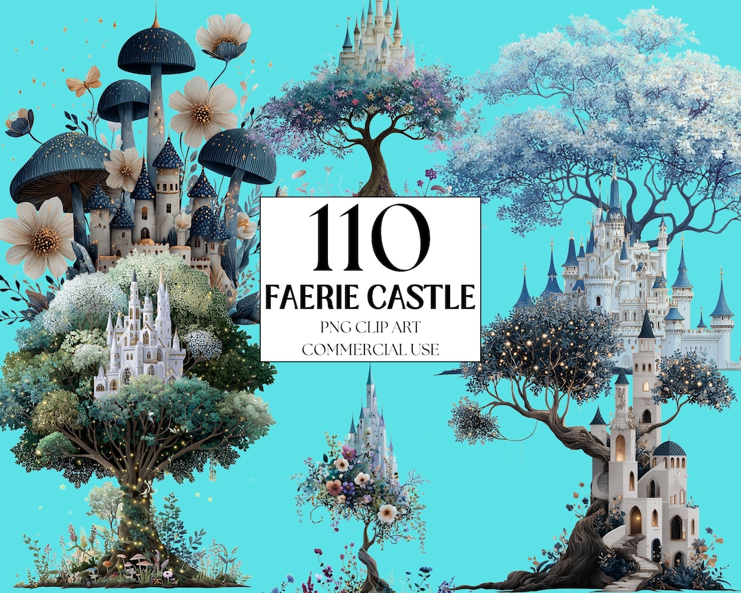 110 Faerie Castle Clipart - Fairy Castle Clipart - Fairy-tale Princess ...