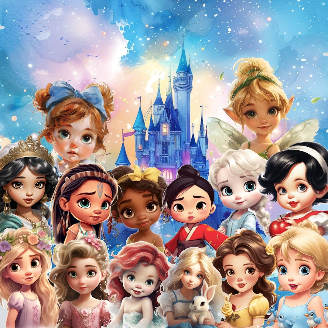 Baby Princess Clipart Megapack of 1000 PNG, Watercolor Fantasy ...