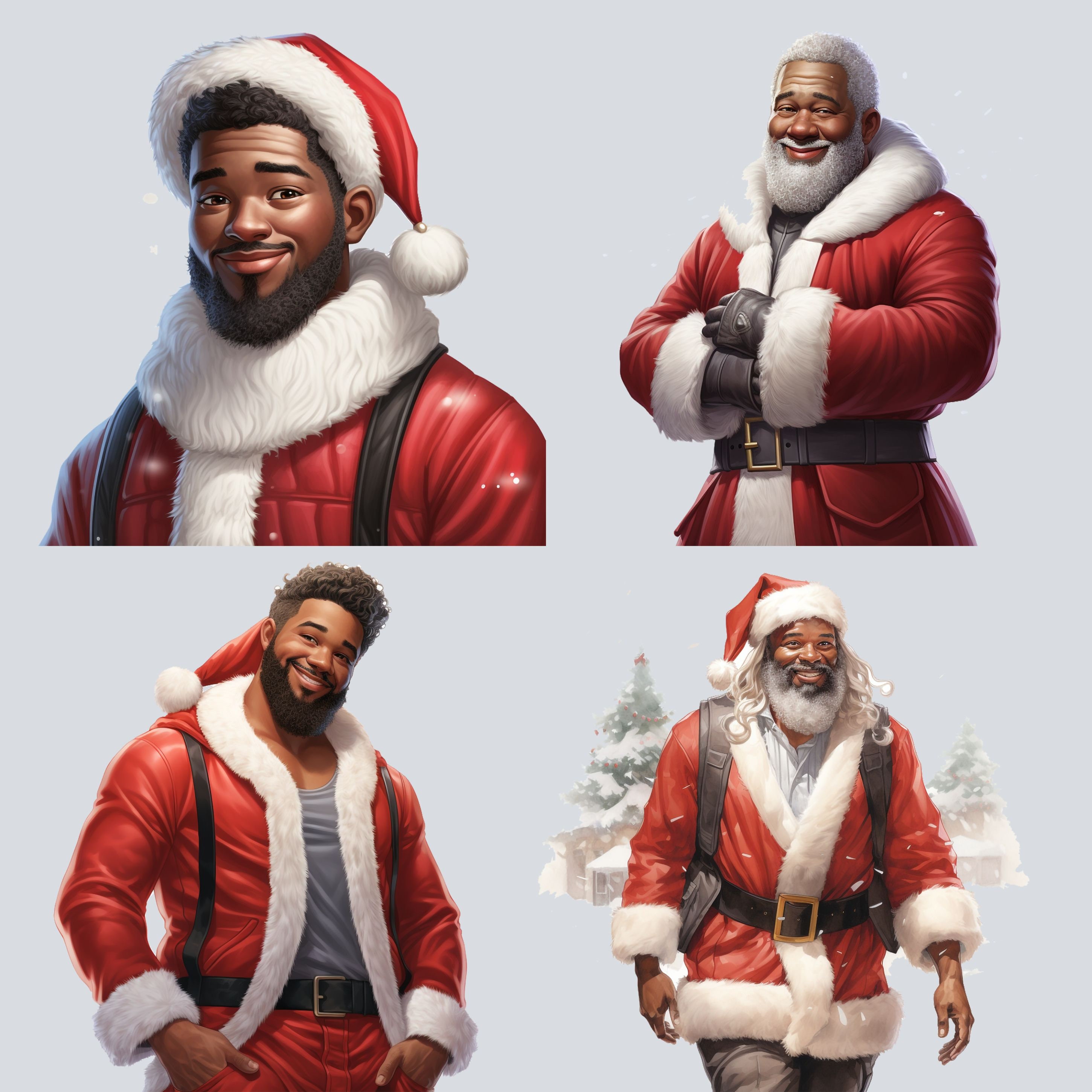 African American Santa Clipart, Black Santa Clipart, Santa Claus ...