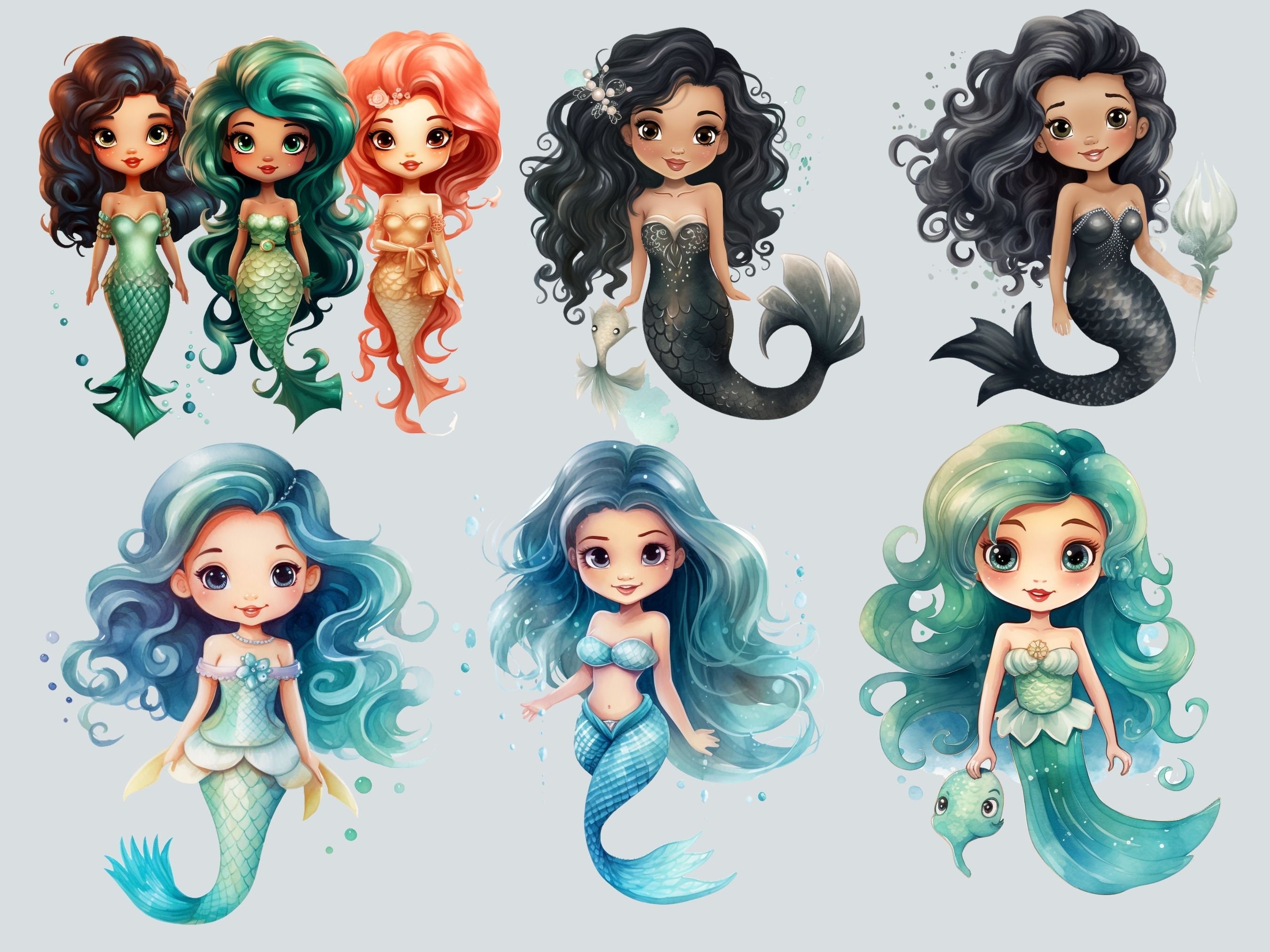 Mermaid Clipart Fairy Tale Magical Fantasy Clip Art Nursery - Etsy