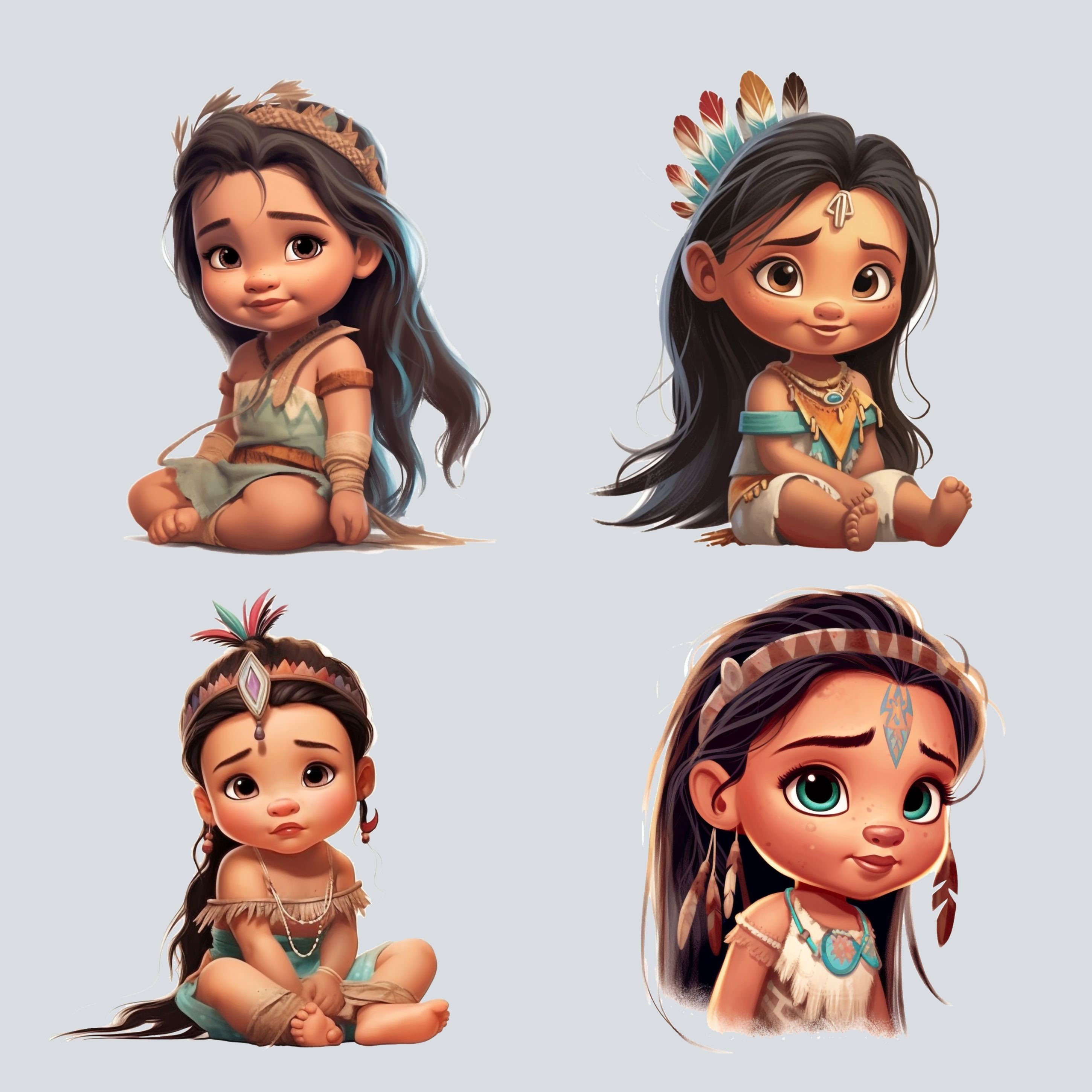Baby Pocahontas Clipart Native American Princess Clipart - Etsy UK