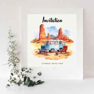 Adventure Campers Clipart, Watercolor Cute Caravan PNG Digital Clip Art ...